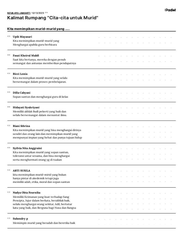 Kalimat Rumpang - Cita-Cita Untuk Murid | PDF