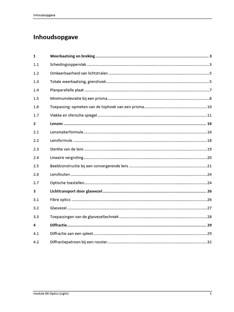 Submodule Optics (Light) Fysica | PDF