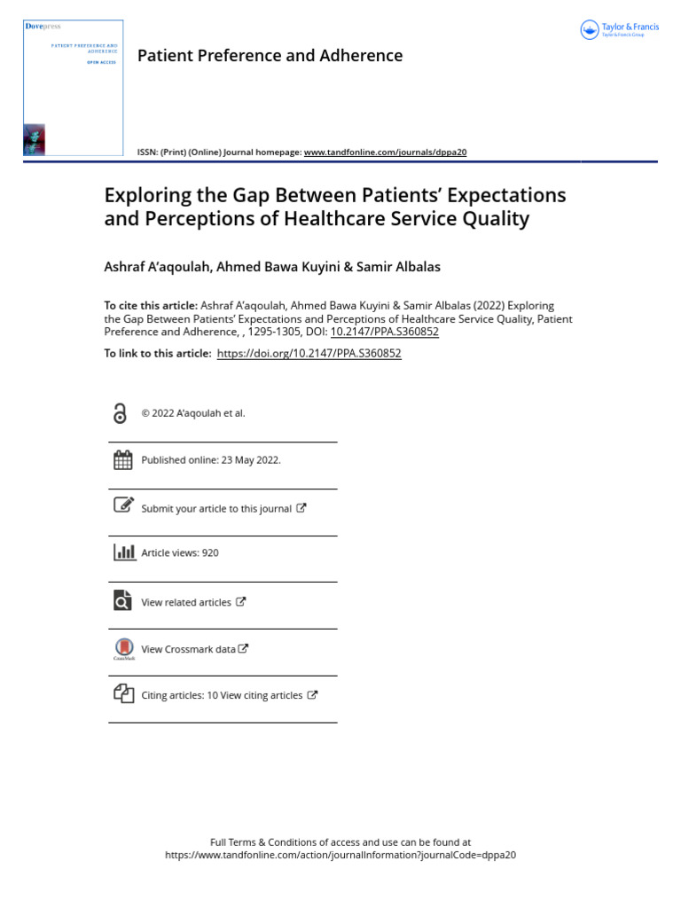 Exploring The Gap Between Patients Expectations and Perceptions of ...