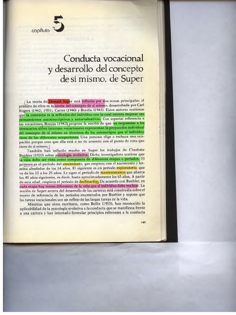 Teoría Vocacional de Donald Super | PDF | Sicología | Comportamiento