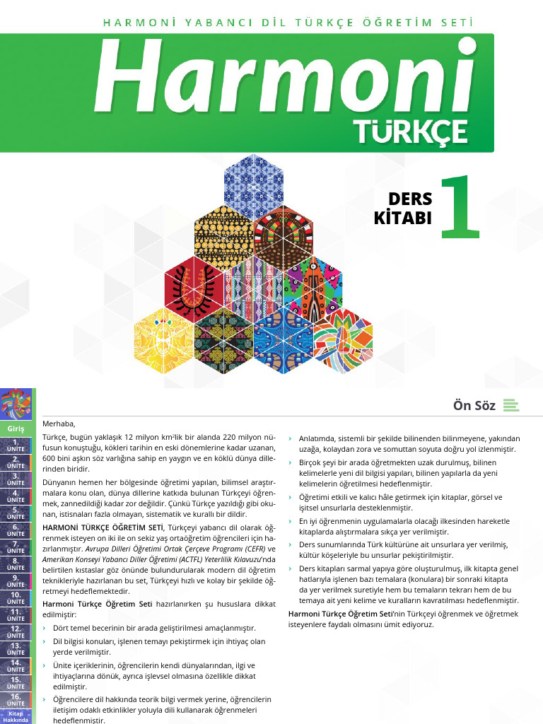 Harmoni Turkce Ders Kitabı 1 | PDF