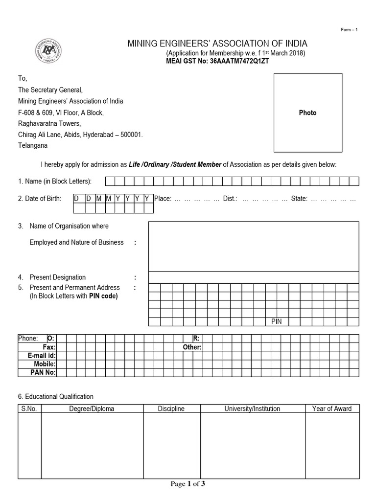 MEAI Membership Application Form | PDF | Cheque | Banks