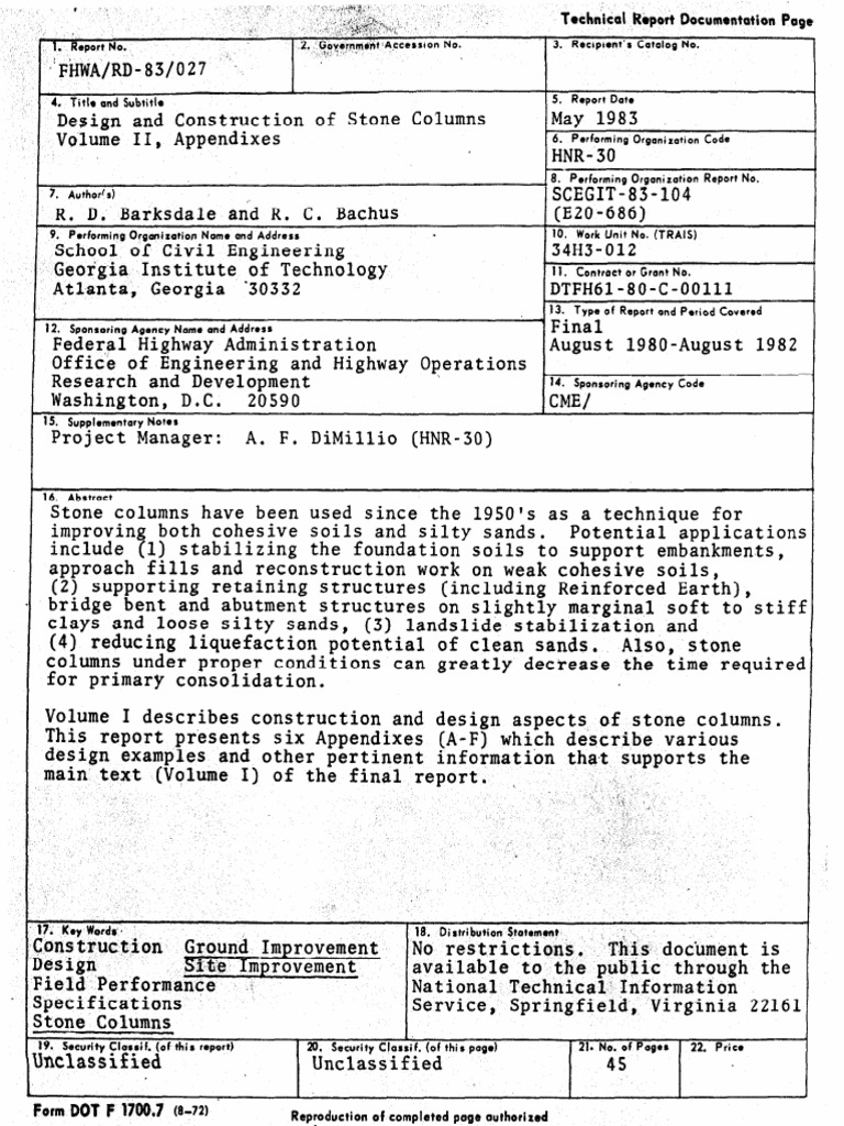 Fhwa Design and Construction of Stone Columns (ID 3643152) | PDF ...