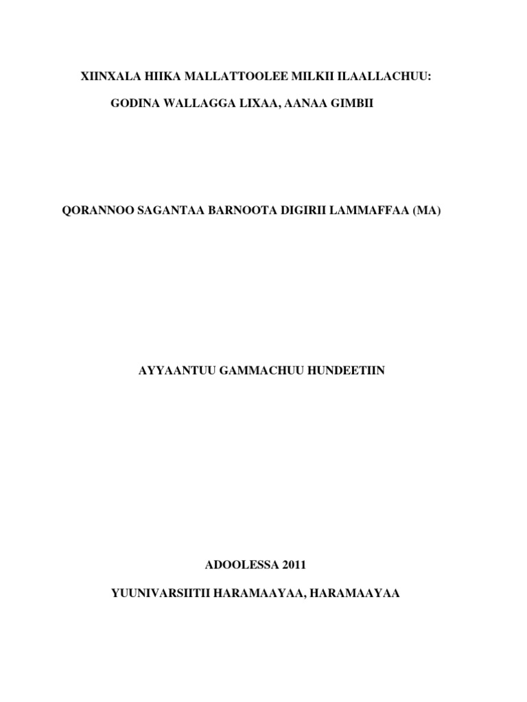 Ayyaantuu Gammachuu | PDF