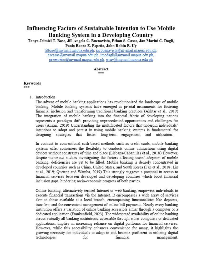 Ie105p Mobile Banking Paper | PDF | Usability