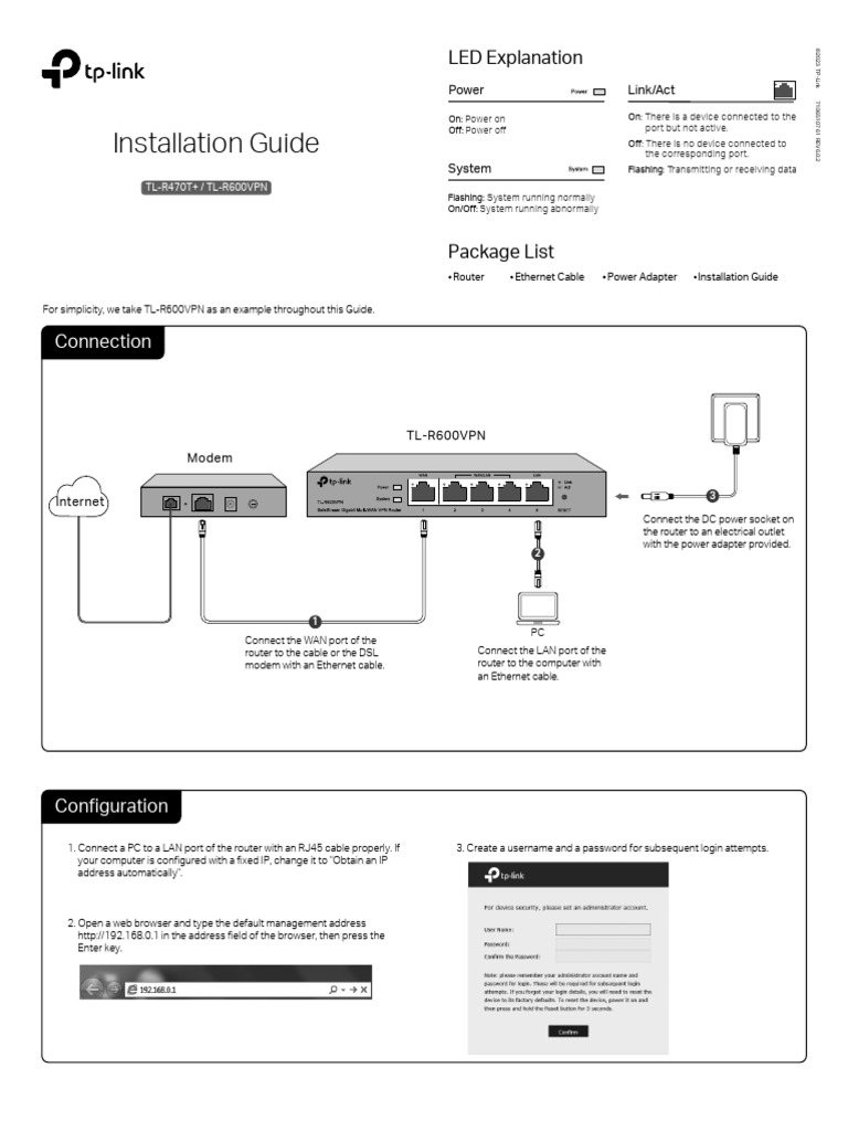TL-R600VPN Router Setup Guide | PDF | Router (Computing) | World Wide Web
