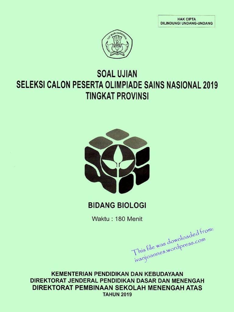 Osp Biologi 2019 Soal Pdf