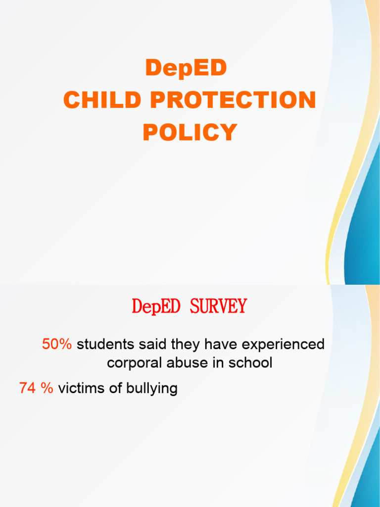 DepED Child Protection Policy Overview | PDF | Child Abuse | Child ...