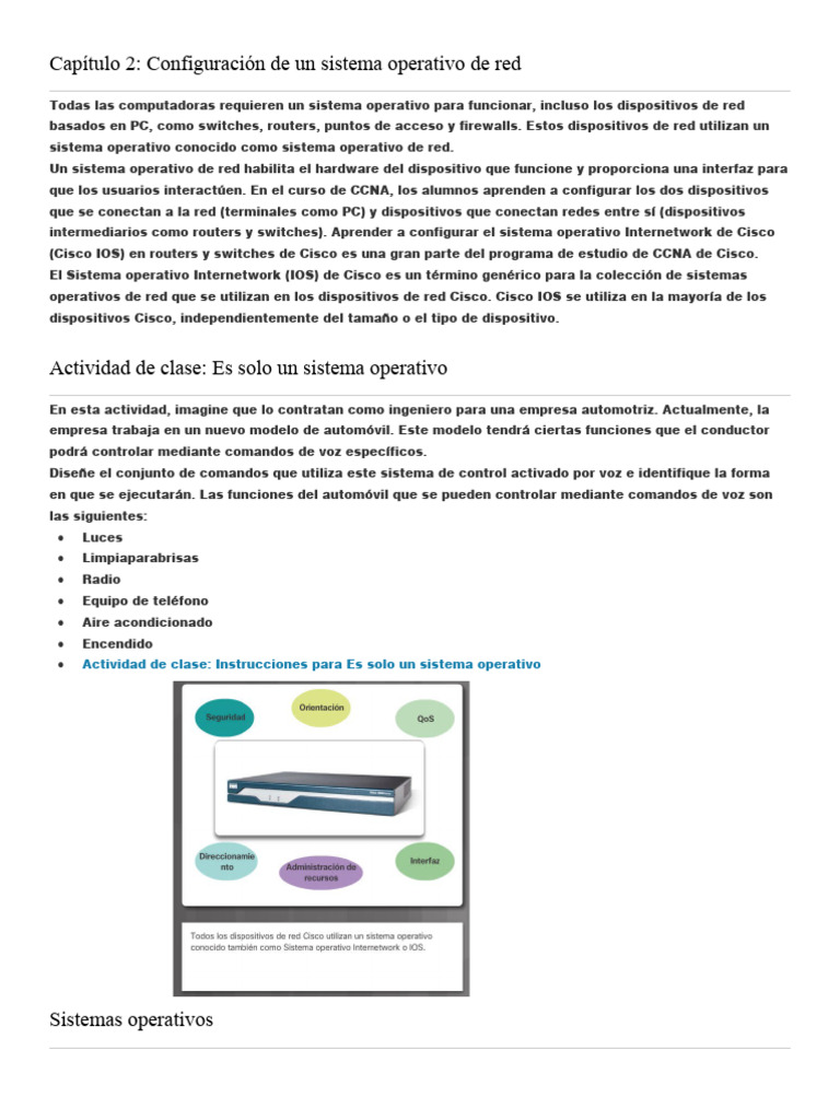 CCNA V6.0 Capítulo 2 | PDF | Interfaz de línea de comando | Interfaces ...