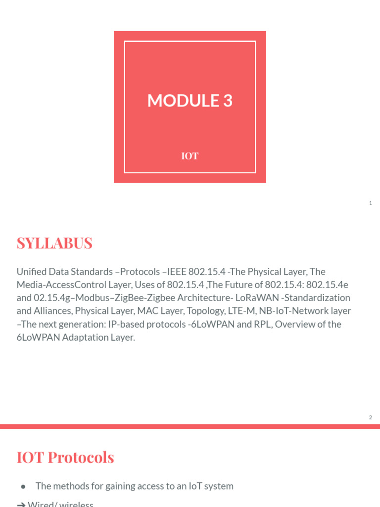 Iot Mod3 | PDF | Internet Protocols | Computer Network