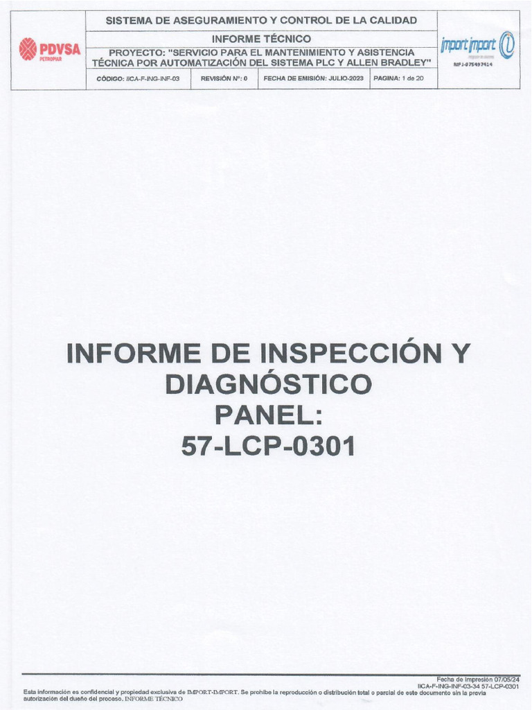 Informe Final 57 LCP 0301 | PDF