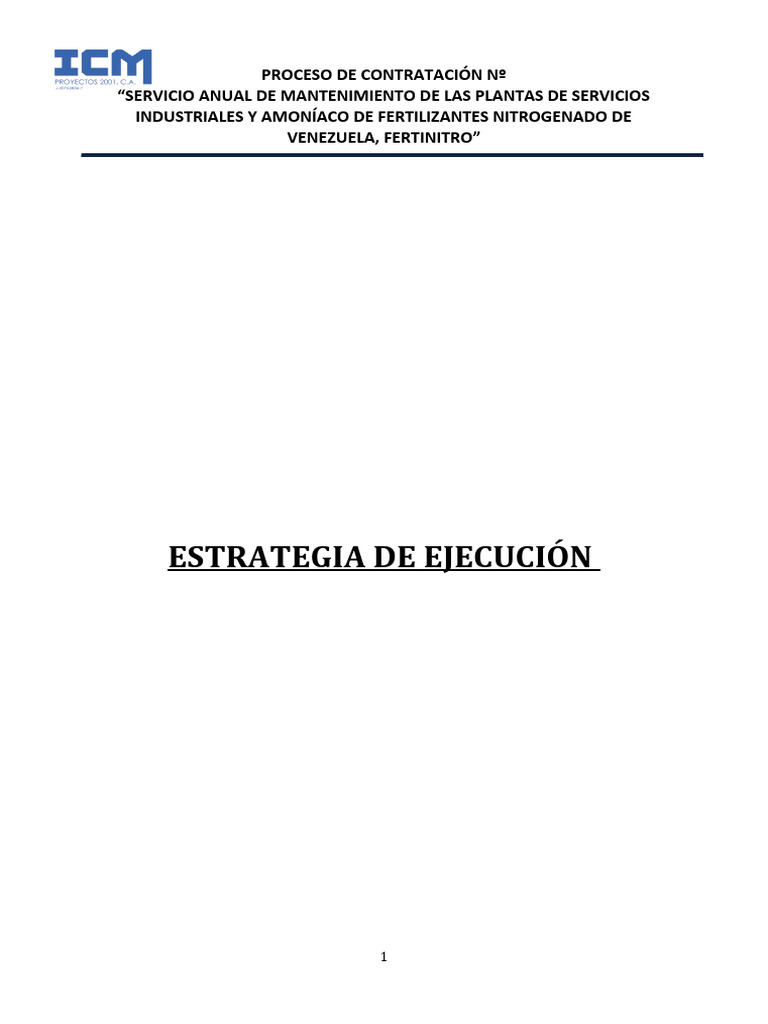 Estrategia de Ejecucion Fertinitro Final 2 | PDF | Fertilizante | Amoníaco