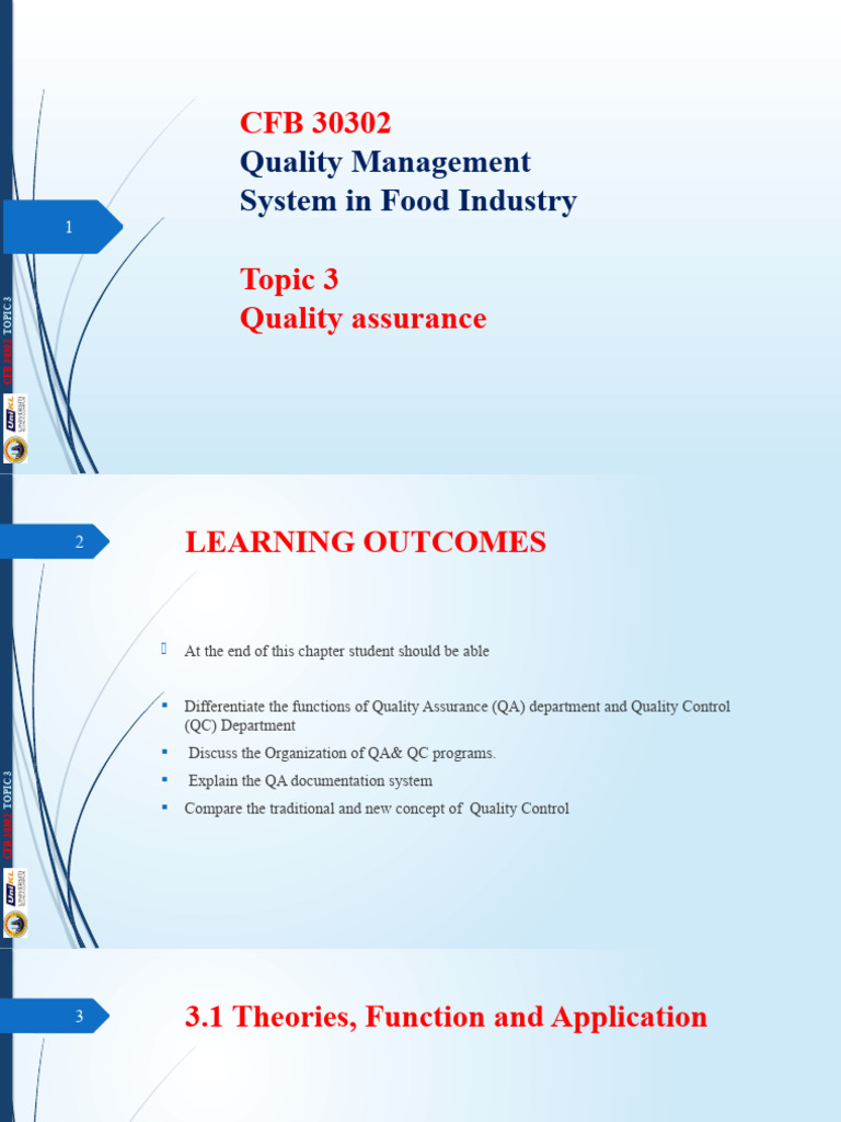 Quality Management in Food Industry | PDF | Quality Assurance | Audit