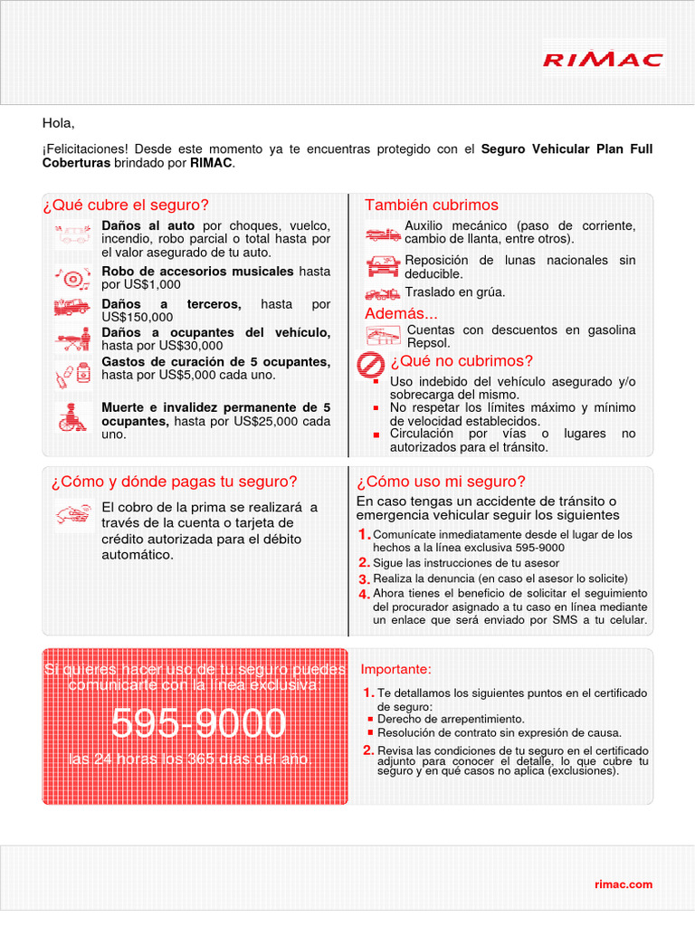 Coberturas y Exclusiones del Seguro Vehicular | PDF | Póliza de seguros ...