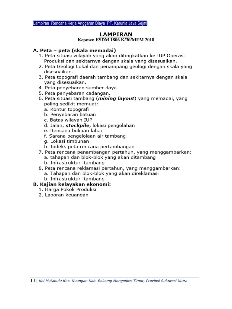 03-Lampiran RKAB Matabulu | PDF