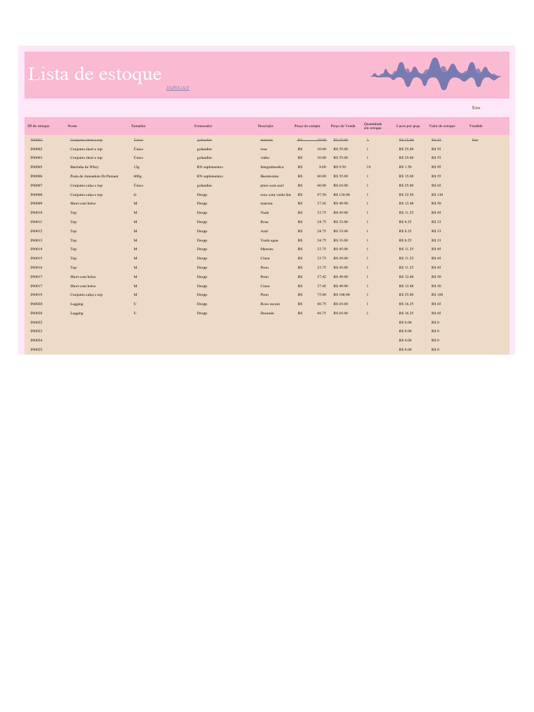 Lista de Estoque Com Destaques1 | PDF | Cor