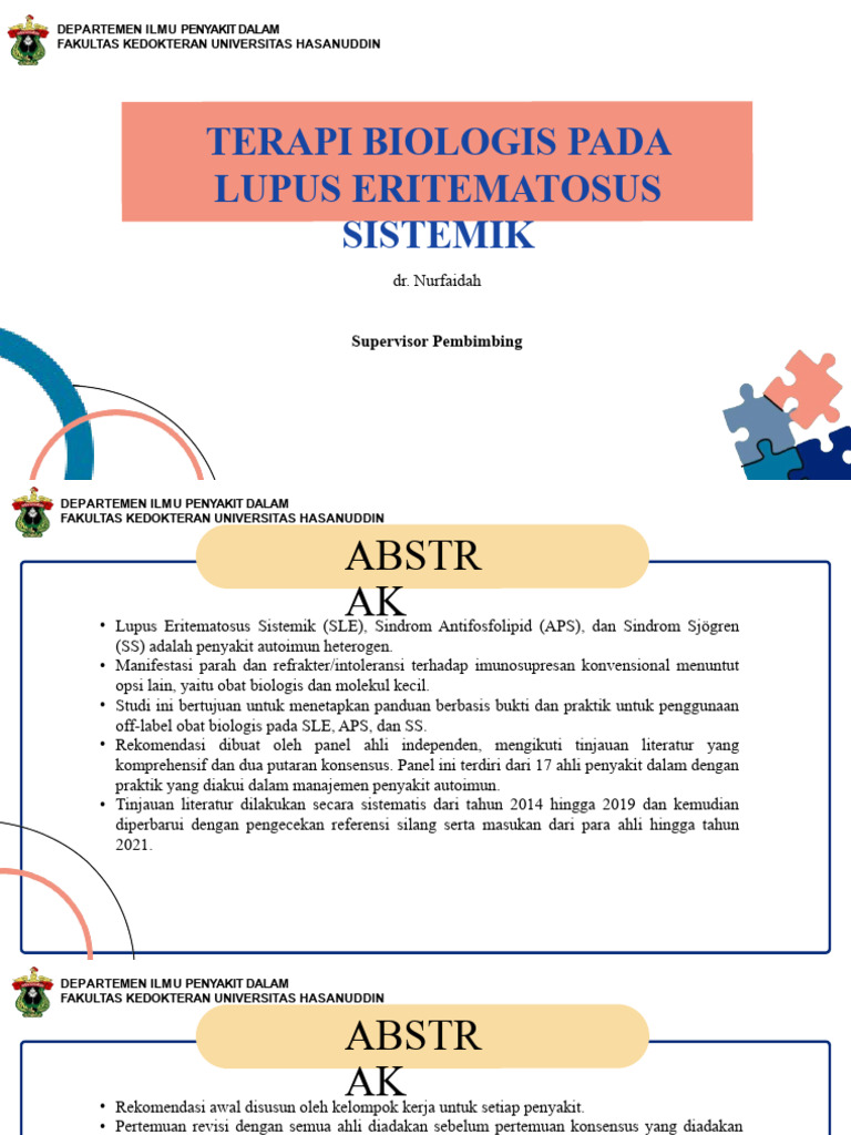 Terapi Biologis SLE: Rekomendasi Pakar | PDF | Pengembangan Diri