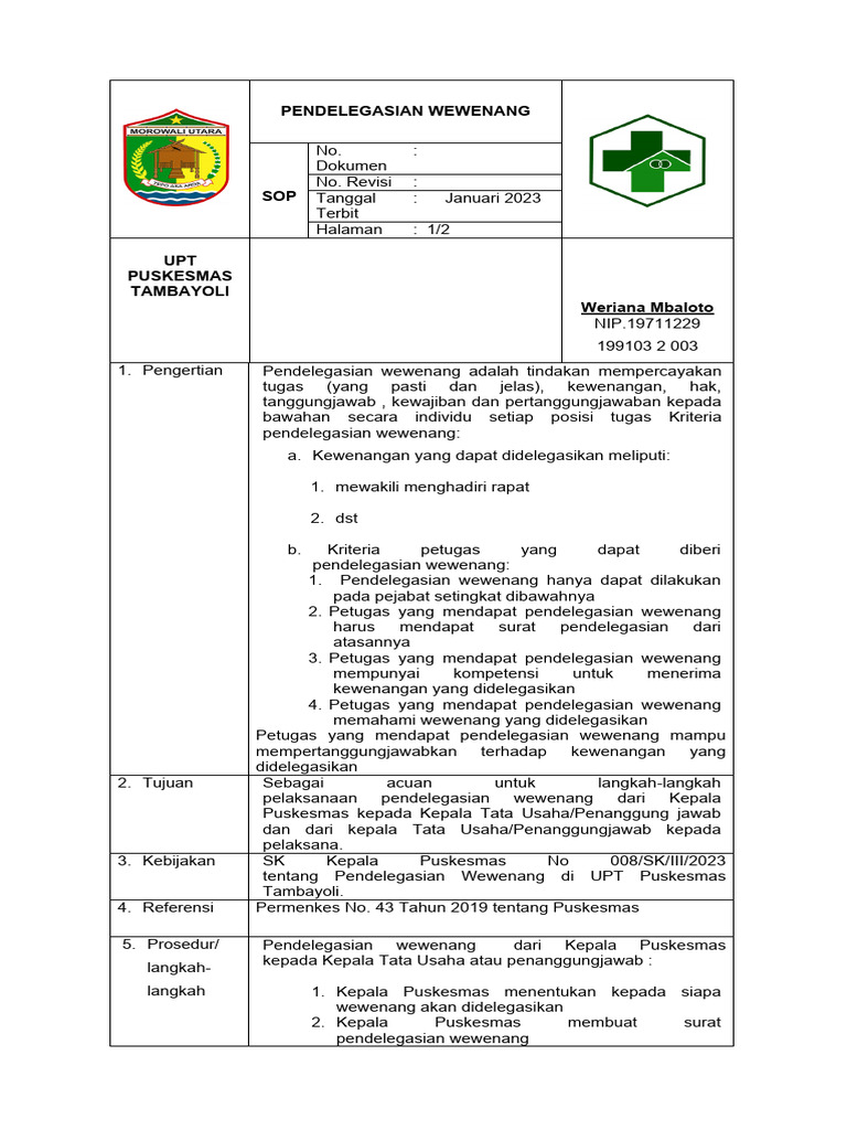 Sop Pelayanan Klinis | PDF
