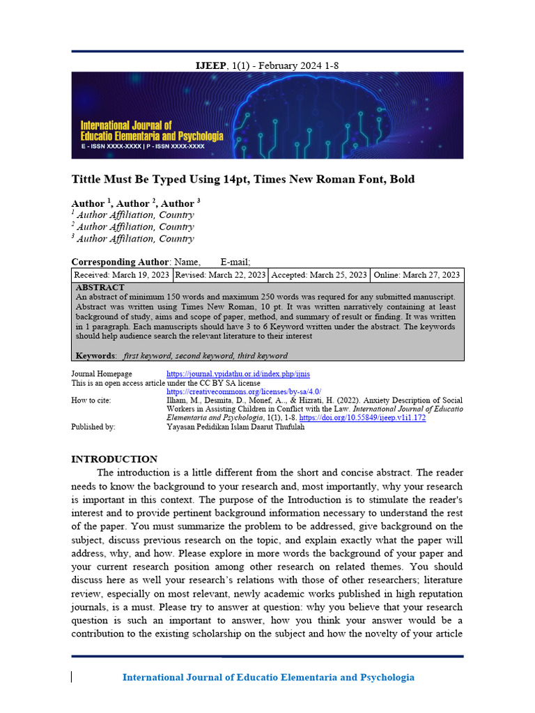 Template IJEEP | PDF | Methodology | Science