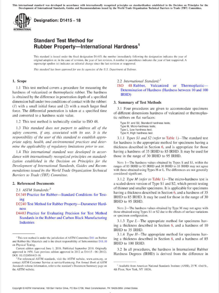 Astm D1415-2018 | PDF