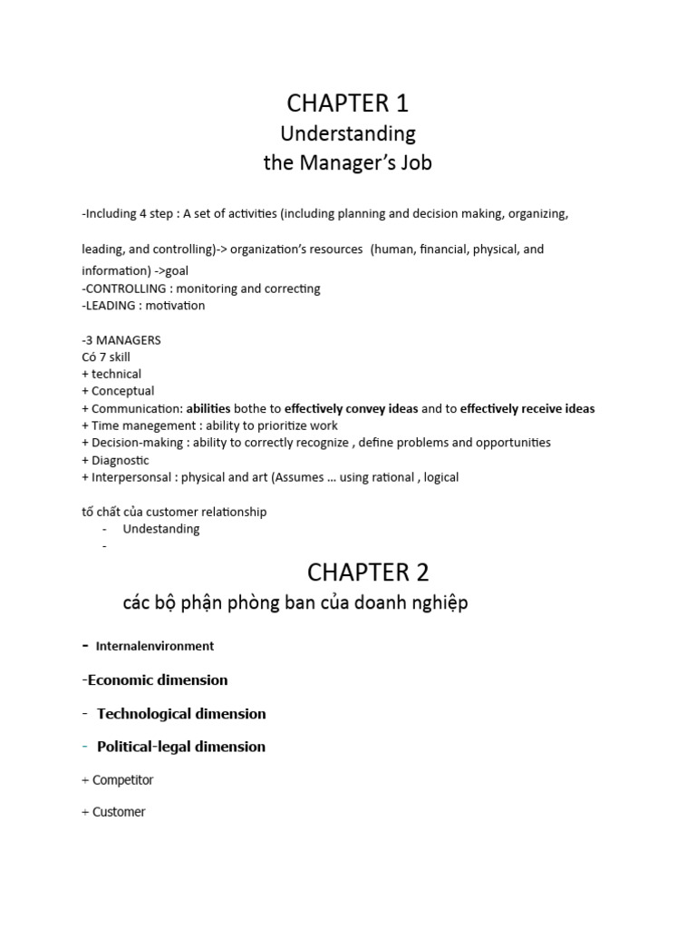 Manager's Role and Skills Overview | PDF