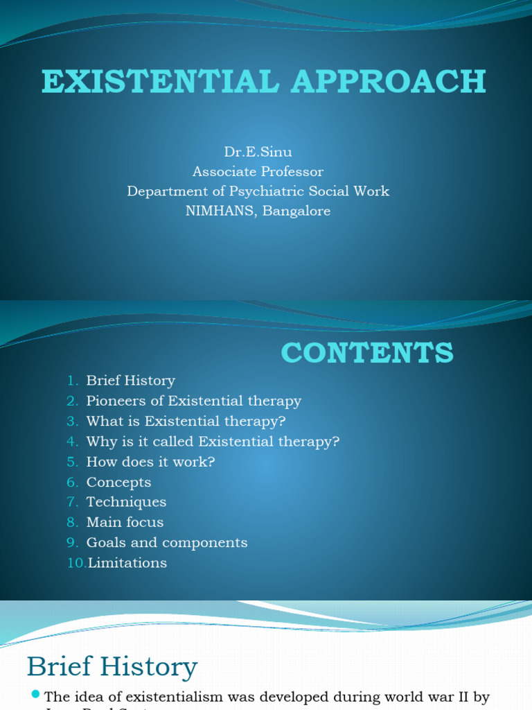 Existential Approach | PDF | Existentialism | Psychotherapy