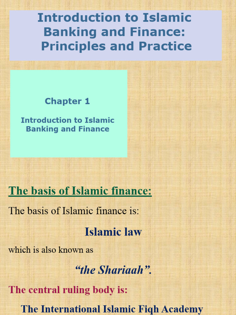 PPT C01 | PDF | Islamic Banking And Finance | Banks