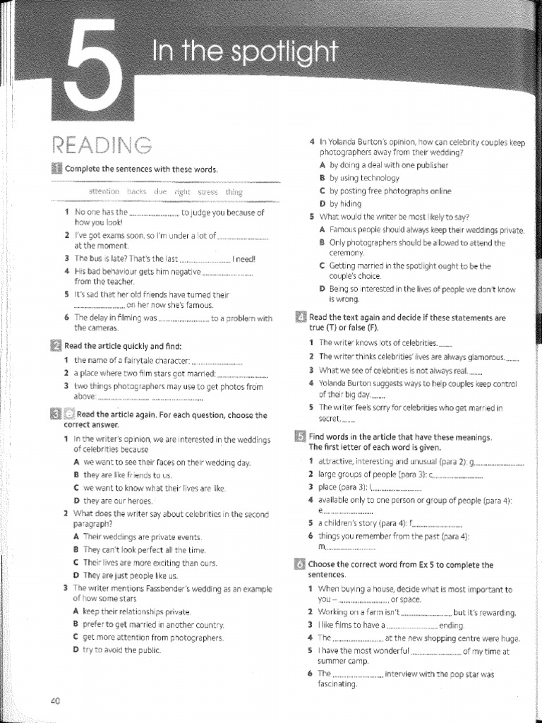 Gold Experience B1 Work Book-Uu5 A 10 | PDF