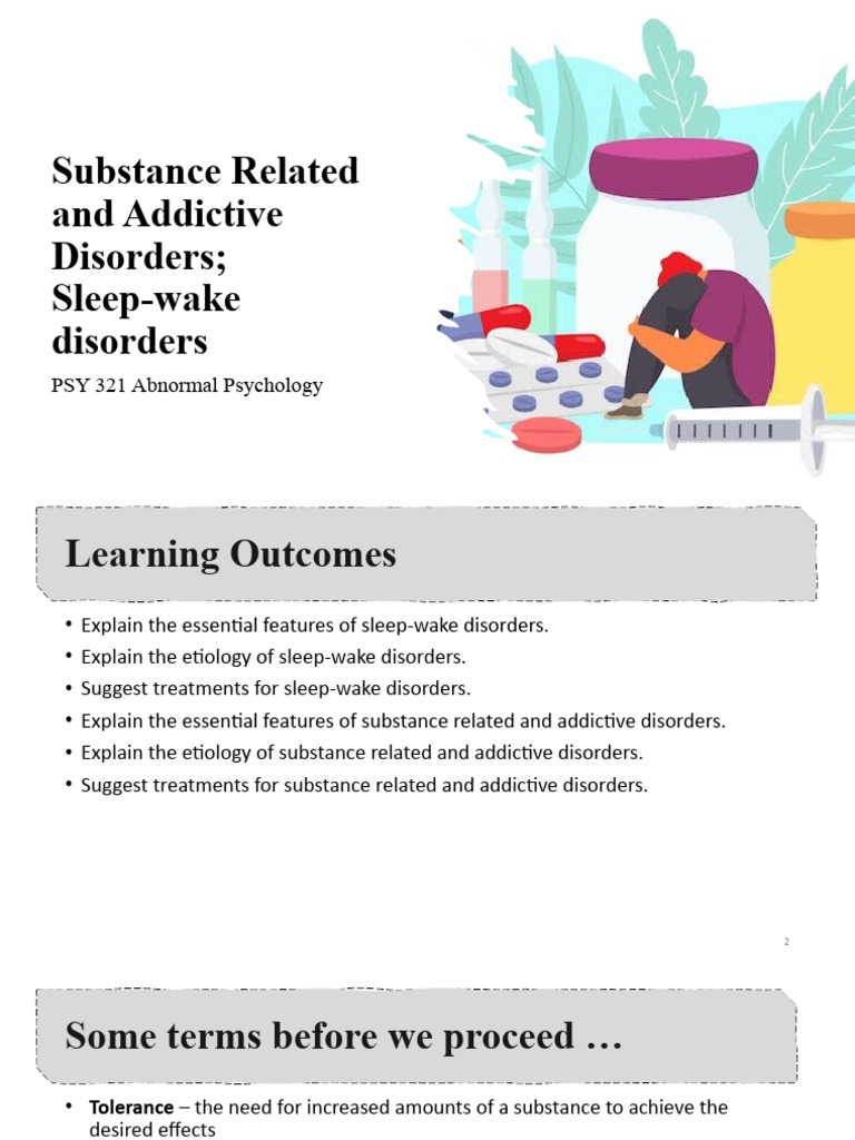 Sleep-Wake and Substance Use Disorders | PDF | Insomnia | Addiction