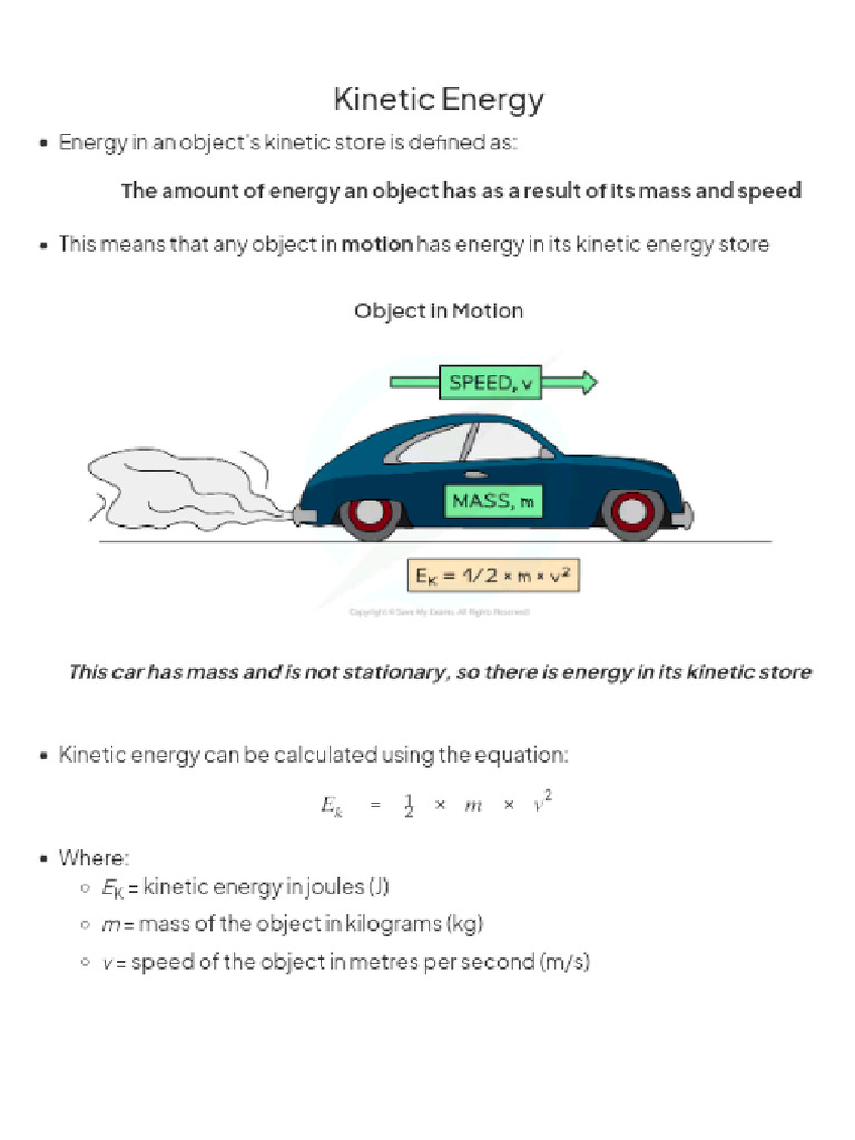 Quick Revision Kinetic Energy | PDF