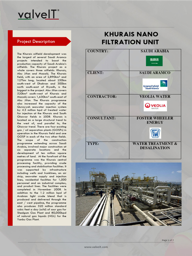 KHURAIS Nano Filtration Unit - Saudi Aramco - Foster Wheeler - Valve IT - BUTTERFLY Valves ...
