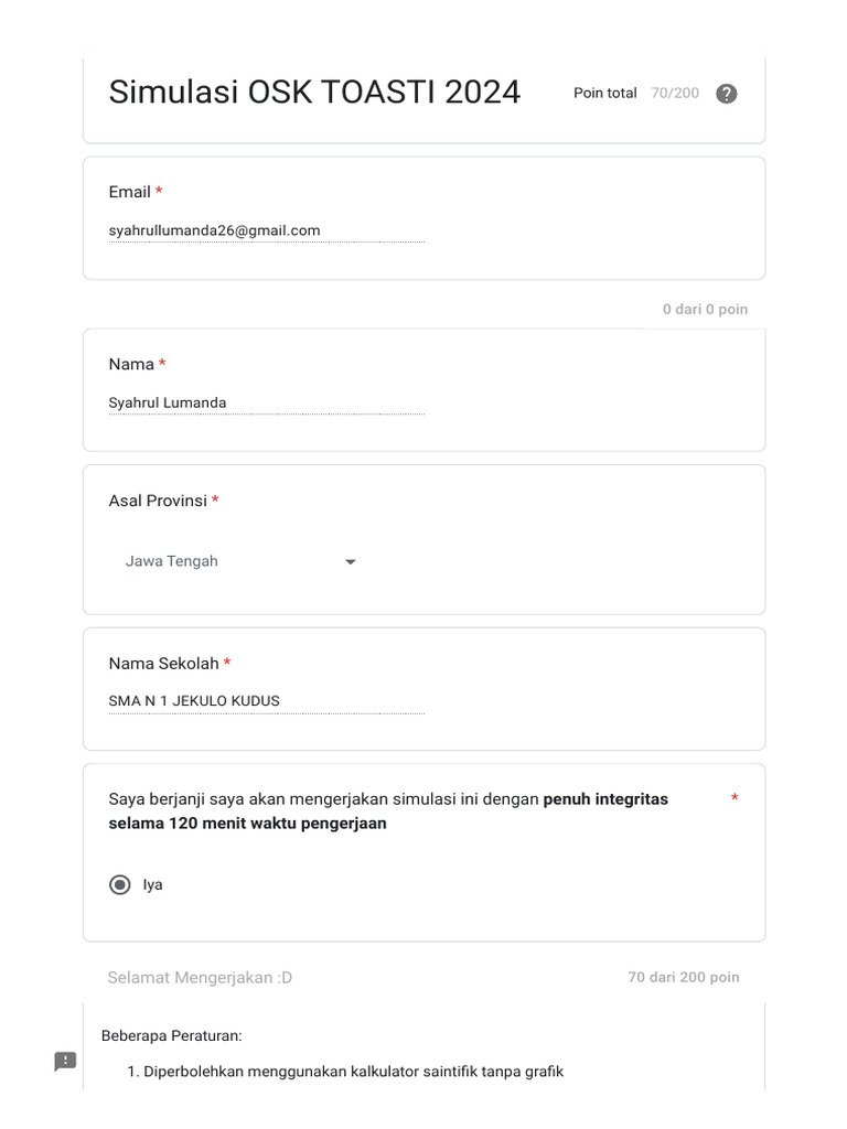 Simulasi OSK TOASTI 2024 | PDF