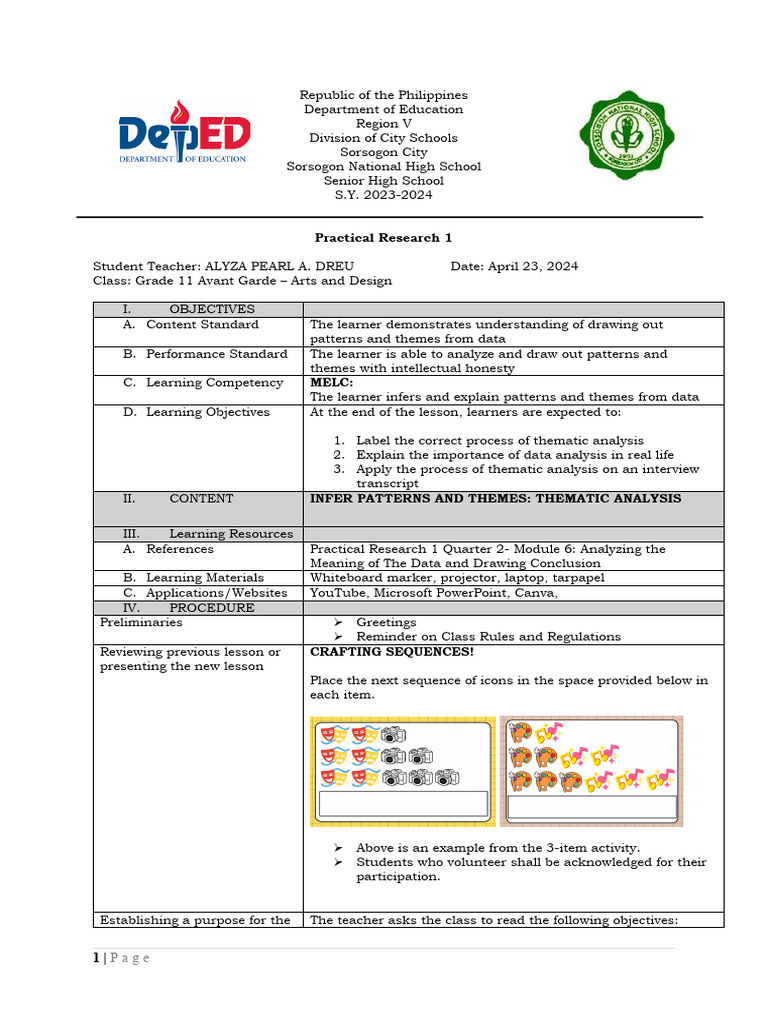 FINAL DEMO PR1 Thematic Analysis | PDF | Cognition | Methodology