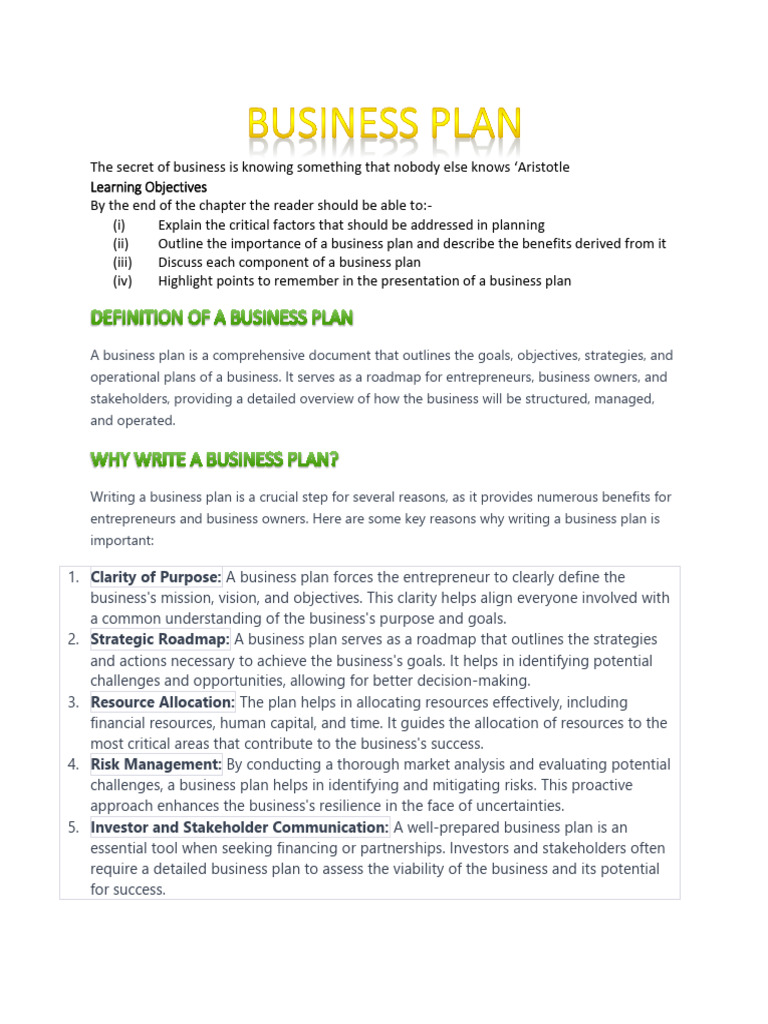 Essential Guide to Writing a Business Plan | PDF | Business Plan ...