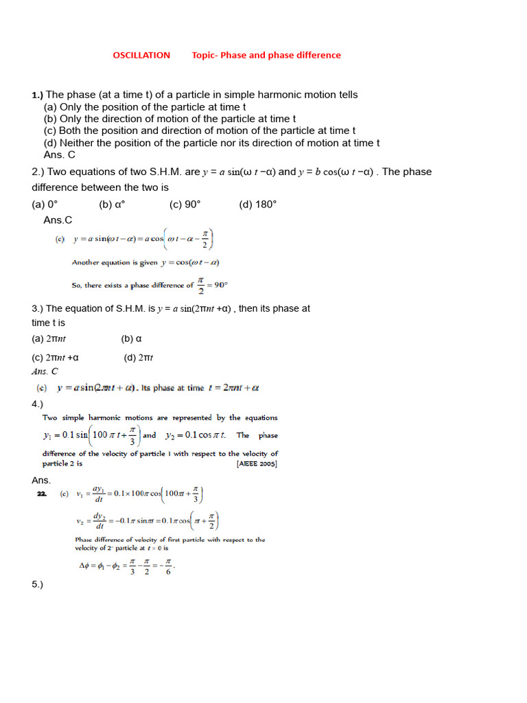 OSCILLATION Topic Phase1 | PDF