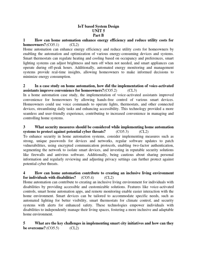 IoT Unitb 5 QB Answers (4 and 16 M) | PDF | Internet Of Things | Distributed Generation