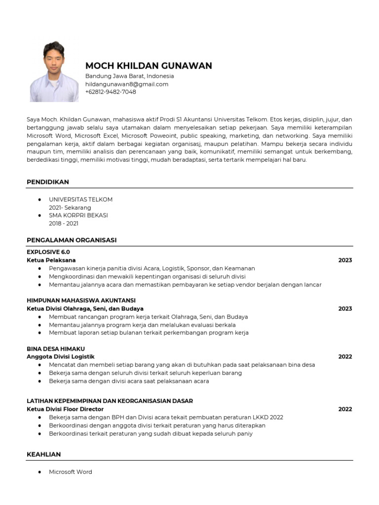 CV Moch Khildan Gunawan | PDF | Seni