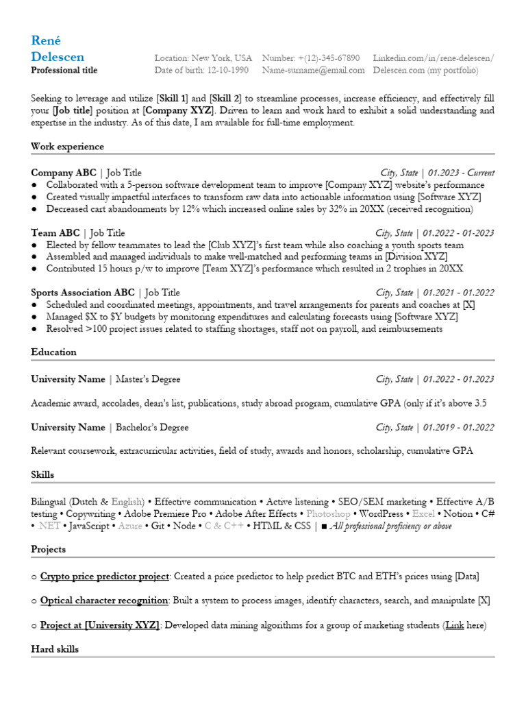 Free Resume Template (2 pages) | PDF | Computing | Software Engineering