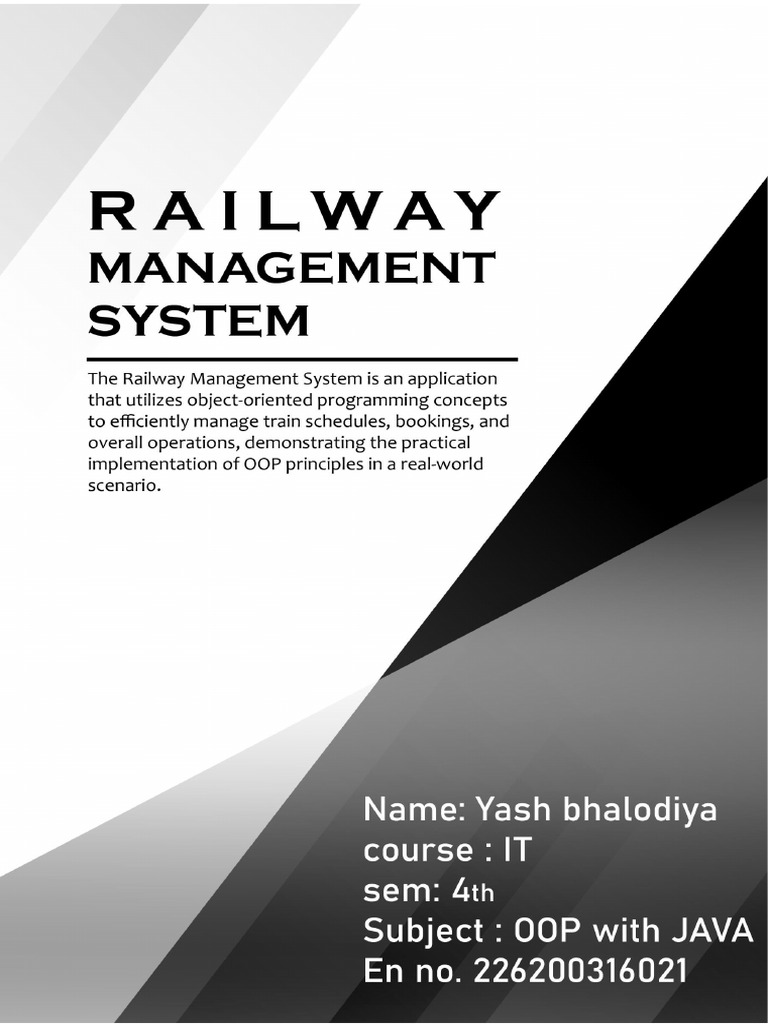 Railway Management System Documentation | PDF | Menu (Computing ...