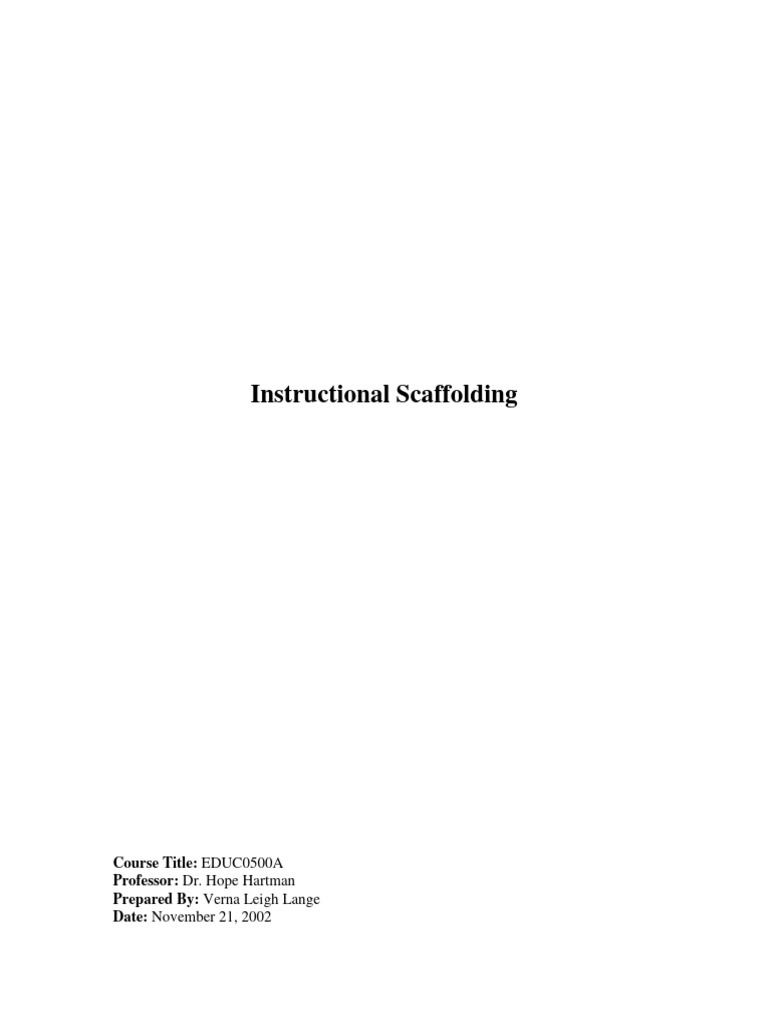 Scaffolding Paper | PDF | Constructivism (Philosophy Of Education ...