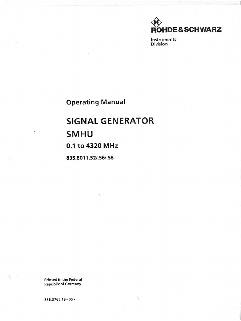 SMHU - 835.8011.50 - User | PDF