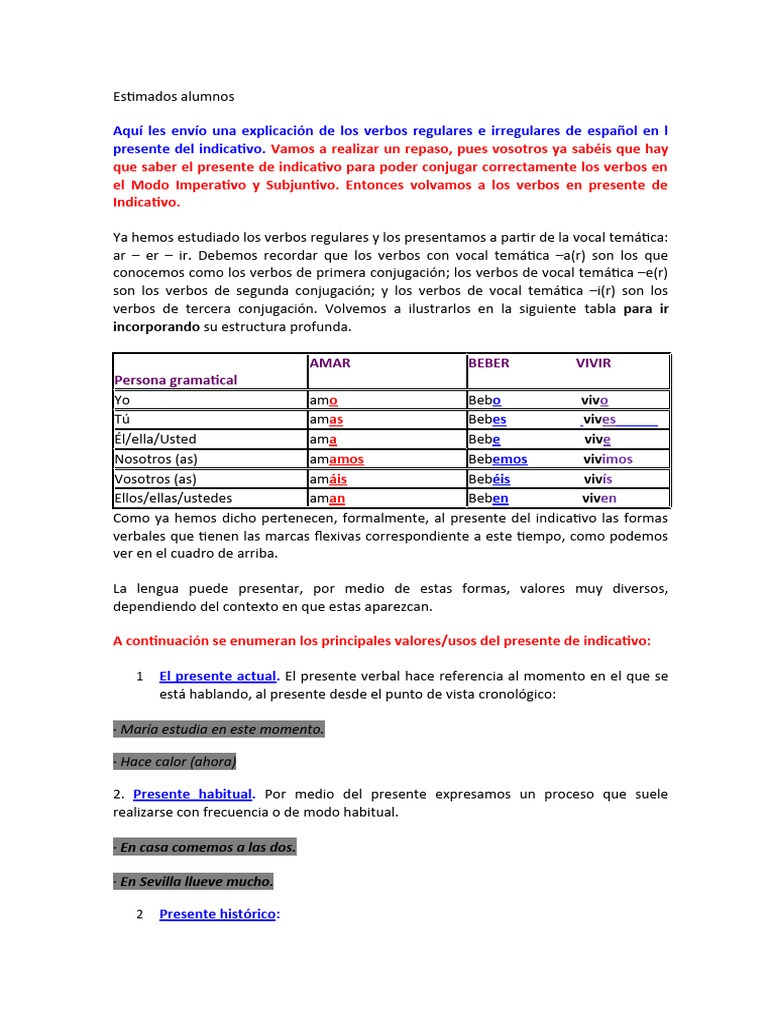 2021.30.05 - Resumen Completo - de Verbos Regulares e Irregulares en El ...