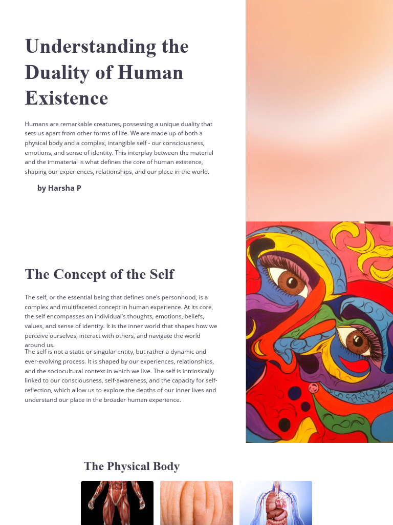 Understanding The Duality of Human Existence | PDF | Consciousness | Self