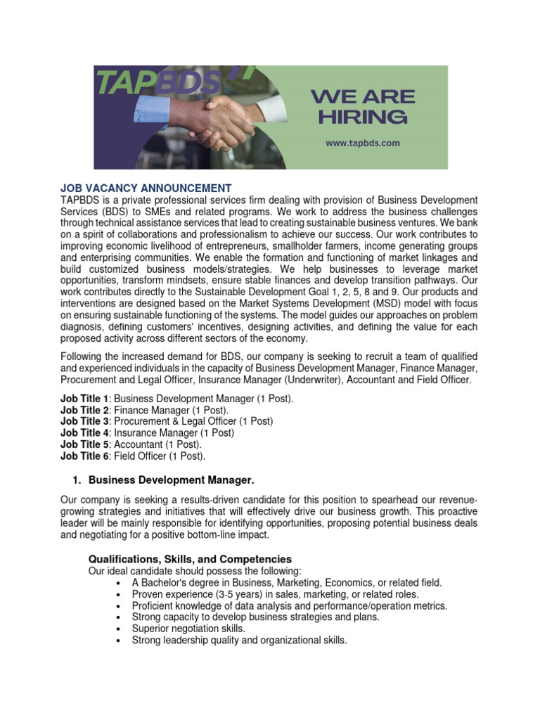Job Vacancies - Announcement. | PDF | Accounting | Procurement