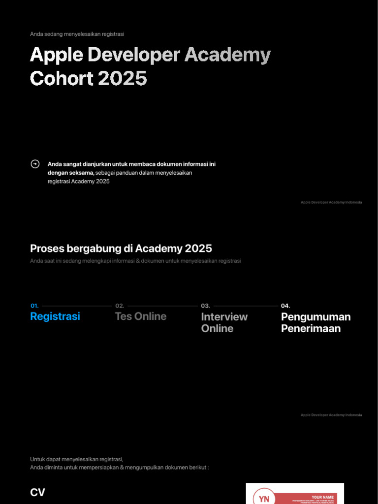 CV and Portfolio Guide - Apple Developer Academy 2025 | PDF