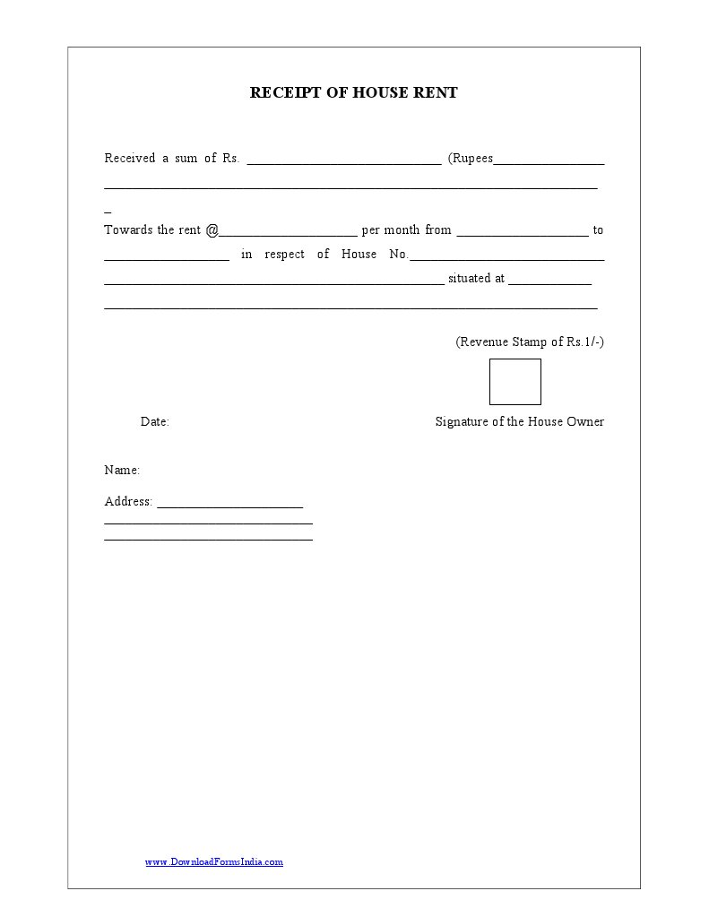 House Rent Receipt | PDF