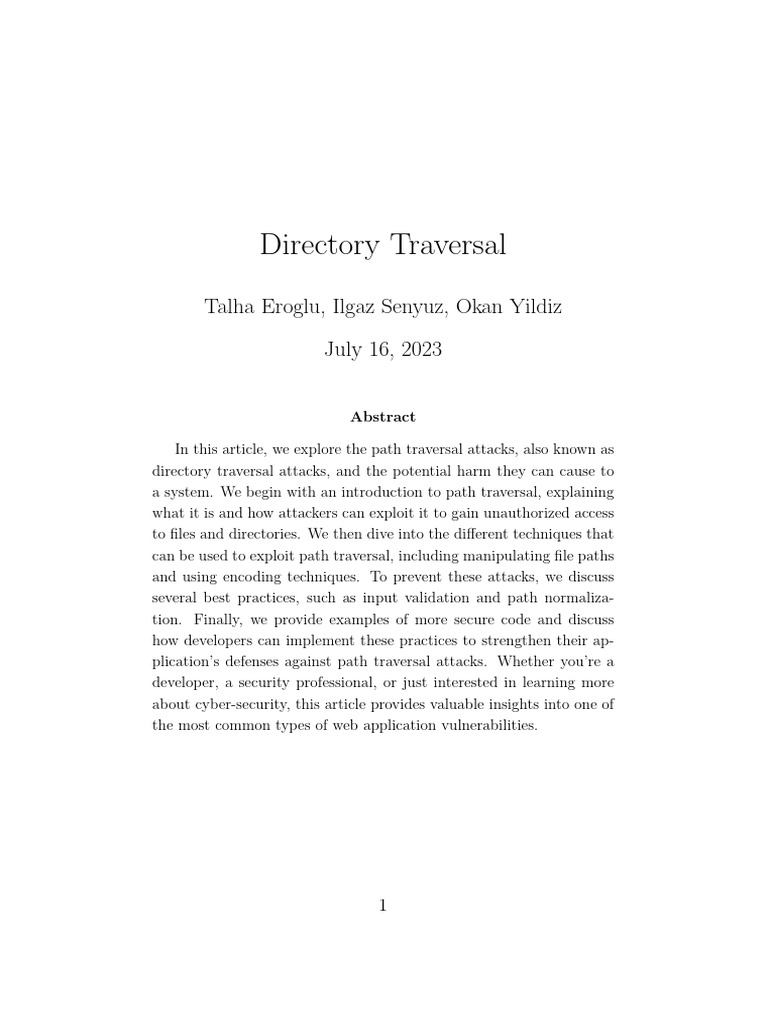Attack Directory Traversal | PDF | Security | Computer Security