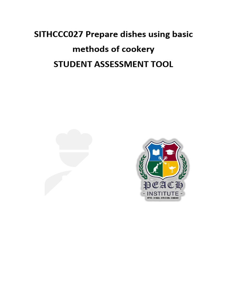 SITHCCC027 Basic Cookery Assessment | PDF | Cooking | Vegetables