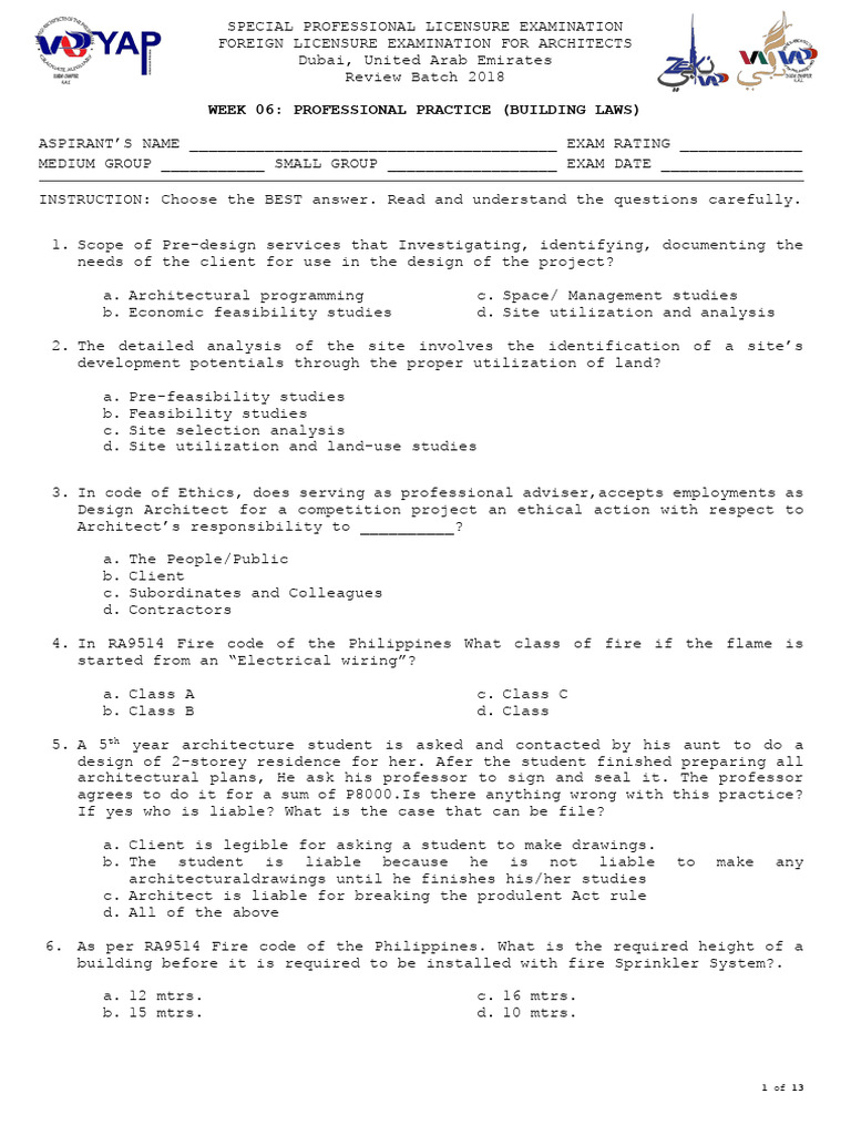 Architect Exam Review: Building Laws | PDF | Stairs | Architect