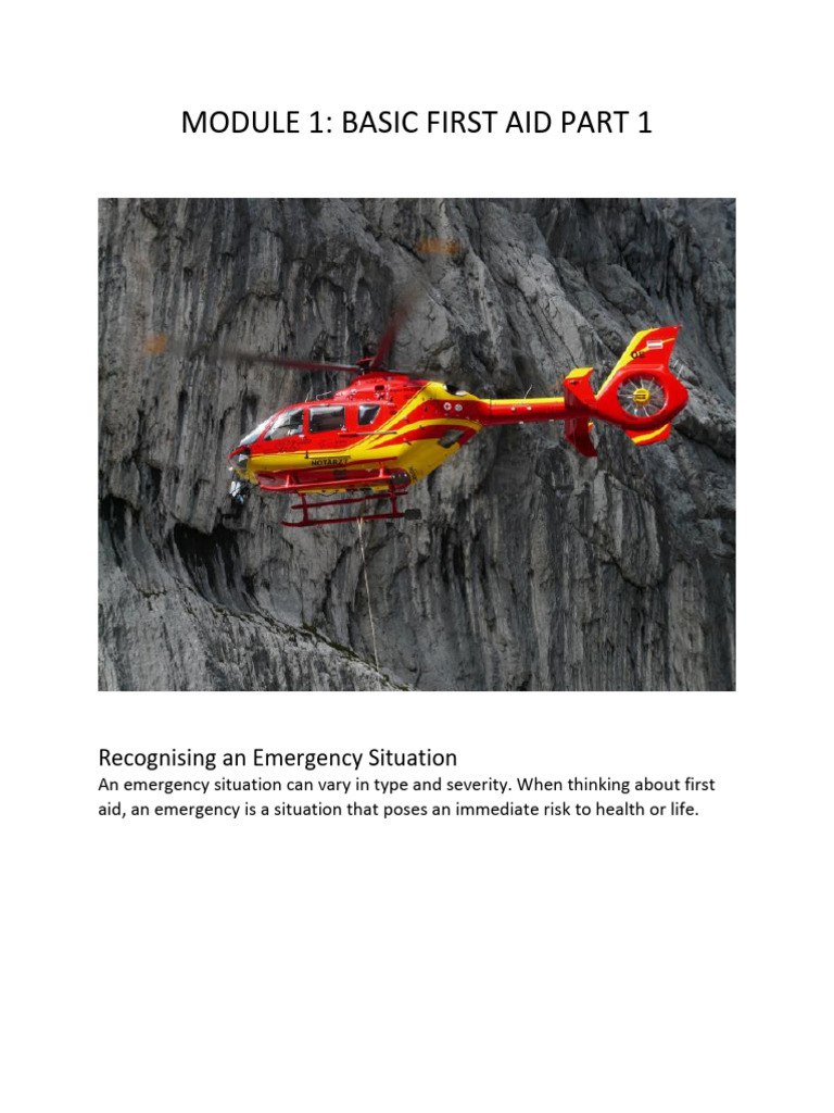 basic first aid module 1 | PDF | First Aid | Emergency